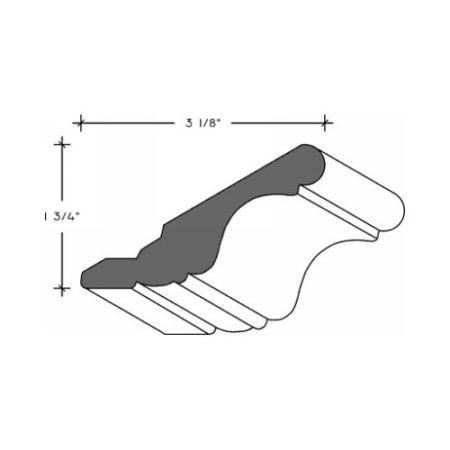 Item # 510 - 13/16" x 3 1/2" - Shaker Crown Moulding - Distinctive Wood ...