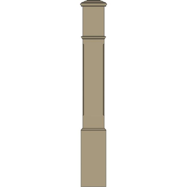 Item # 1047-4 - 6 3/4" - 6 x 6 x 48" Corner Fluted Post w/ Cap, Bottom ...