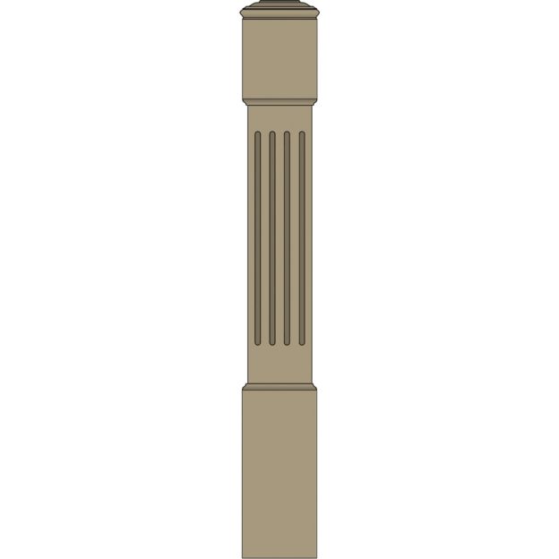 Item # 1037-3 - 6 3/4" - 6 x 6 x 48" Four Fluted Post w/ Cap, Bottom ...